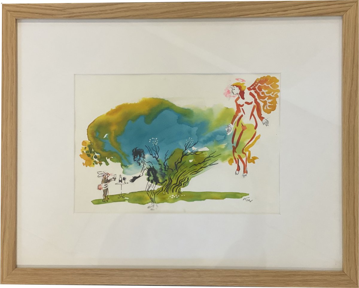 Kurt Westergaard, akvarel 38x48cm - Kurt Westergaard - Galleri Art Expo