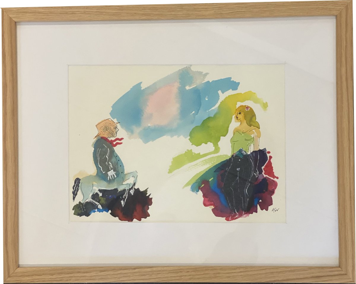 Kurt Westergaard, akvarel 38x48cm - Kurt Westergaard - Galleri Art Expo