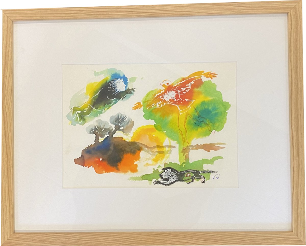 Kurt Westergaard, akvarel 38x48cm - Kurt Westergaard - Galleri Art Expo