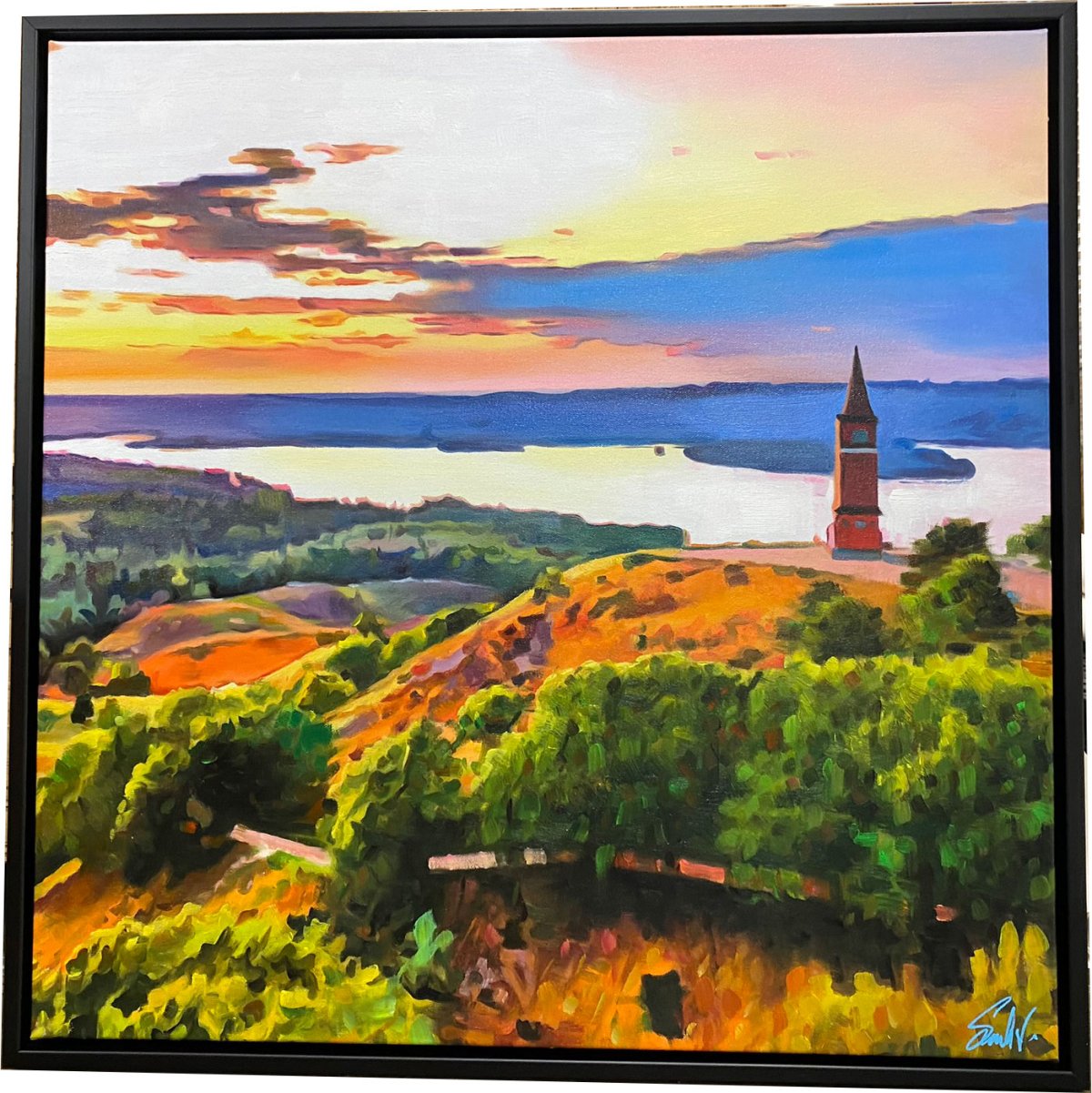 Himmelbjerget og Hjejlen 3, Oliemaleri 80x80cm - Silkeborg - Galleri ...