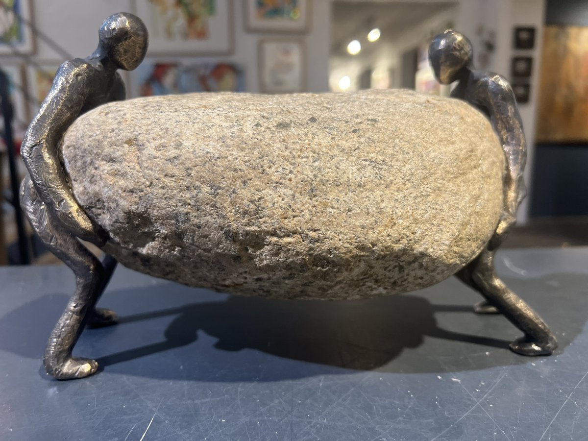 "Samarbejde" Bronceskulptur af Lisbeth Gundersen - Lisbeth Gundersen - Galleri Art Expo